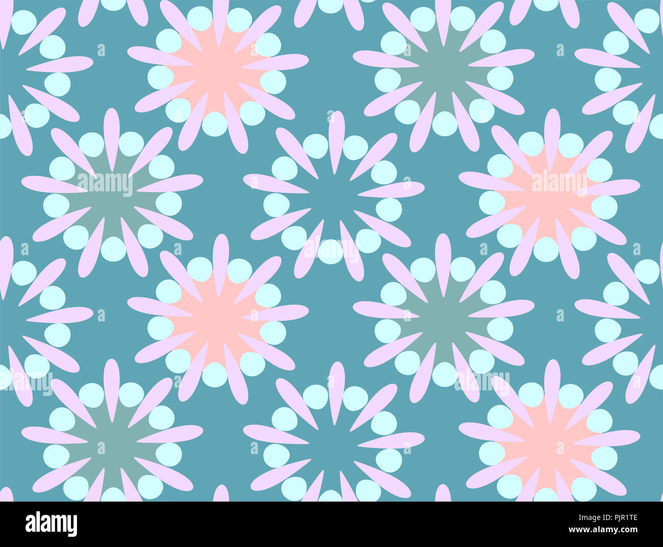 Cute seamless pattern in retro style. Round shapes, vector illustration ...