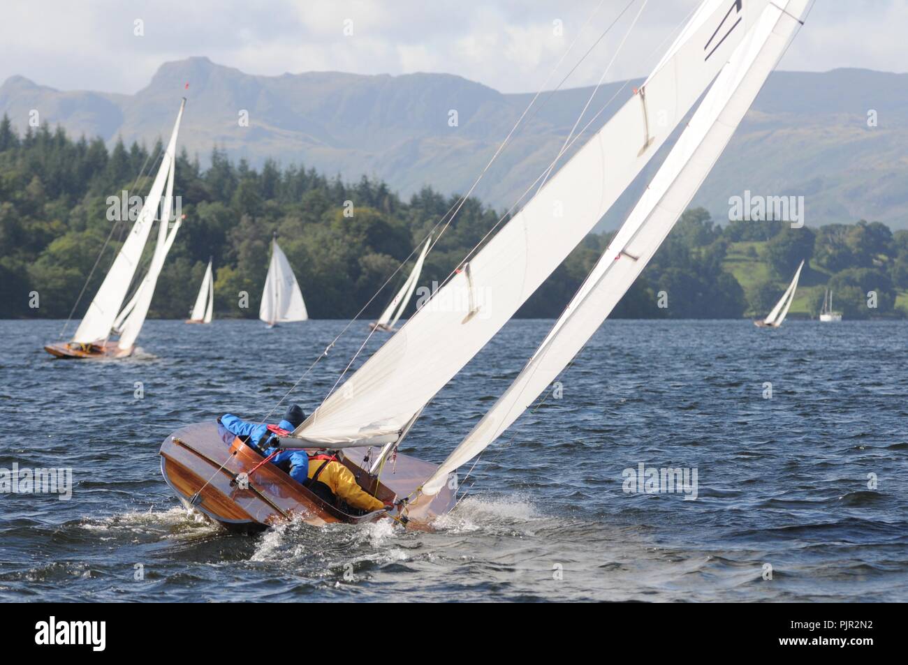 Sail boats on Lake Windermere Stock Photo - Alamy
