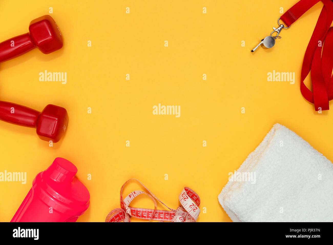 Female fitness kit for training program Stock Photo - Alamy