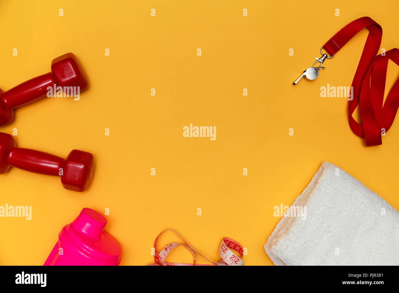 Female fitness kit for training program Stock Photo - Alamy