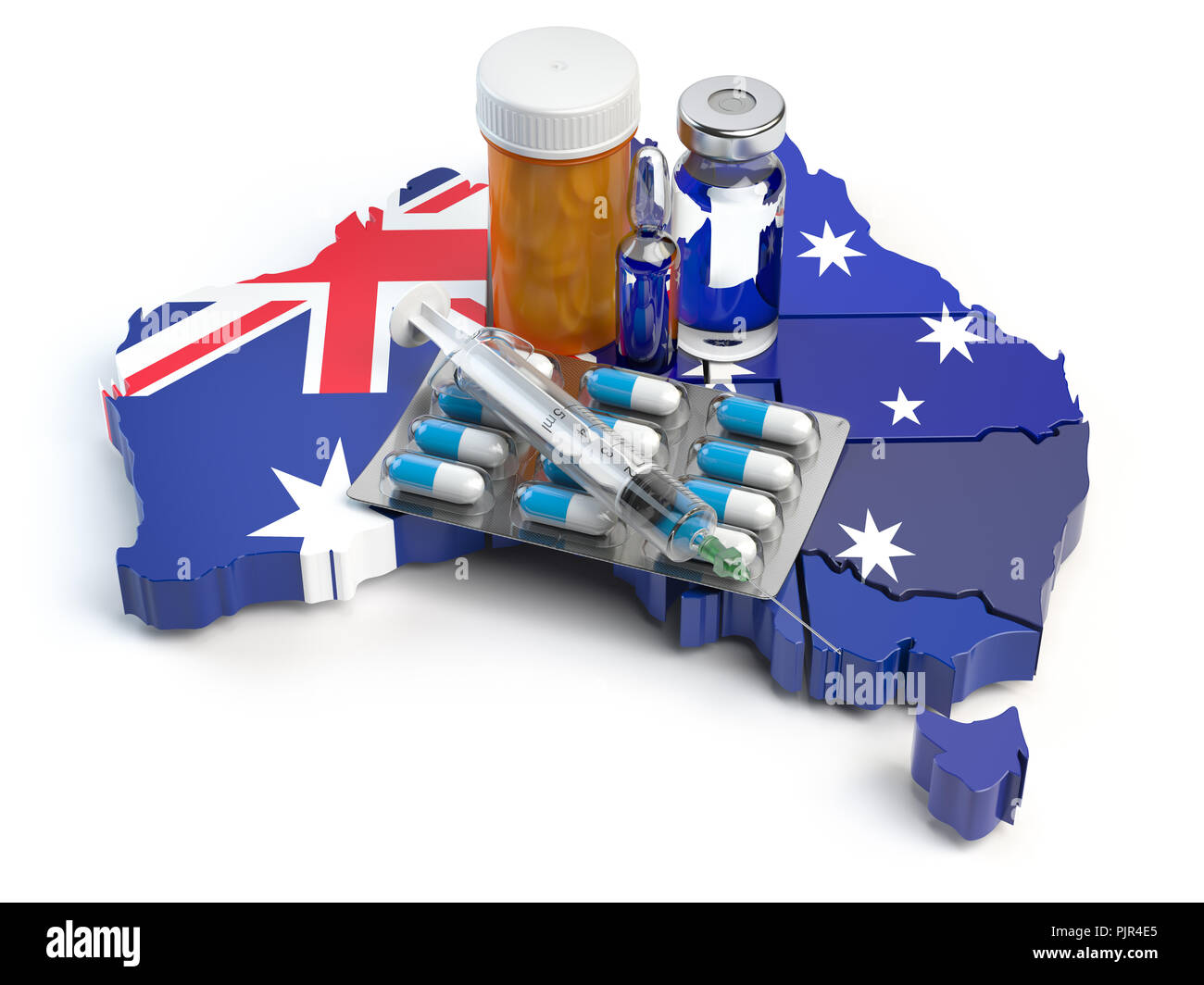 Health, healthcare, medicine and pharmacy in Australia concept. Pills ...