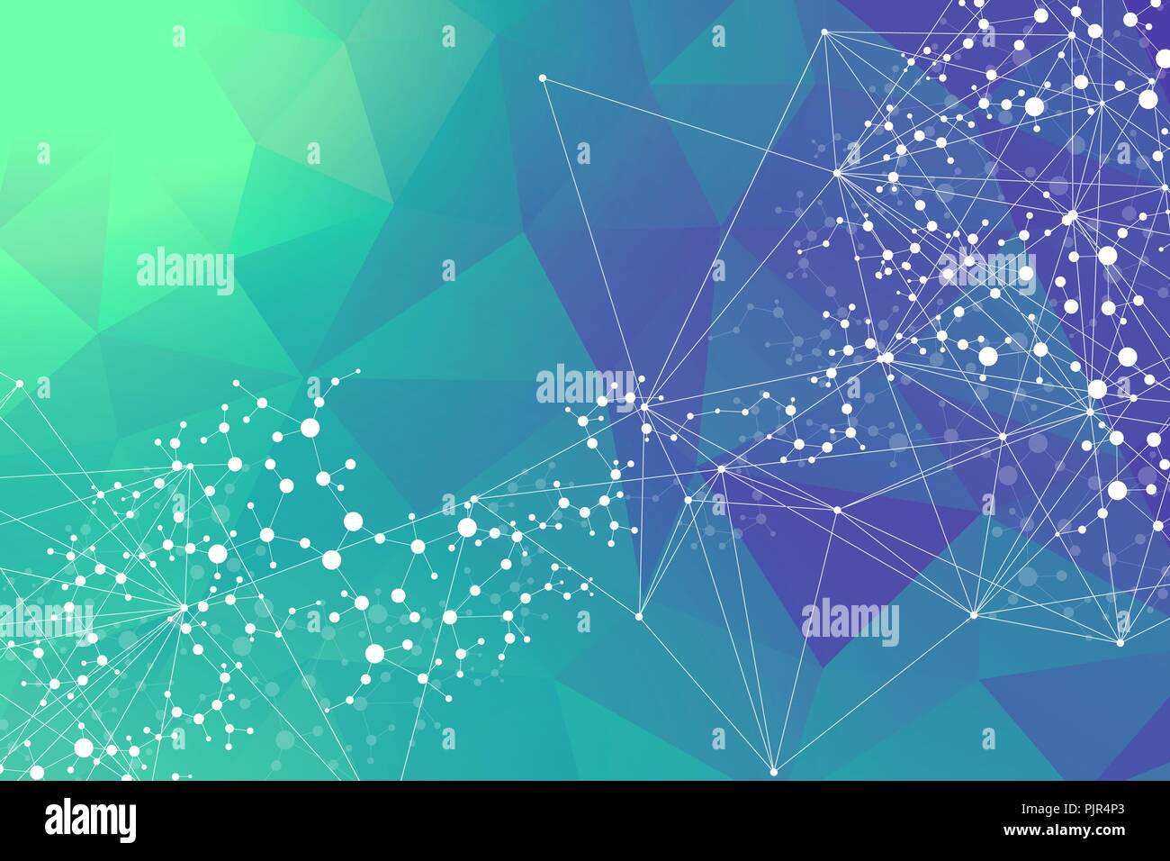Structure Molecule And Communication Dna Atom Neurons Abstract Polygonal Structure With