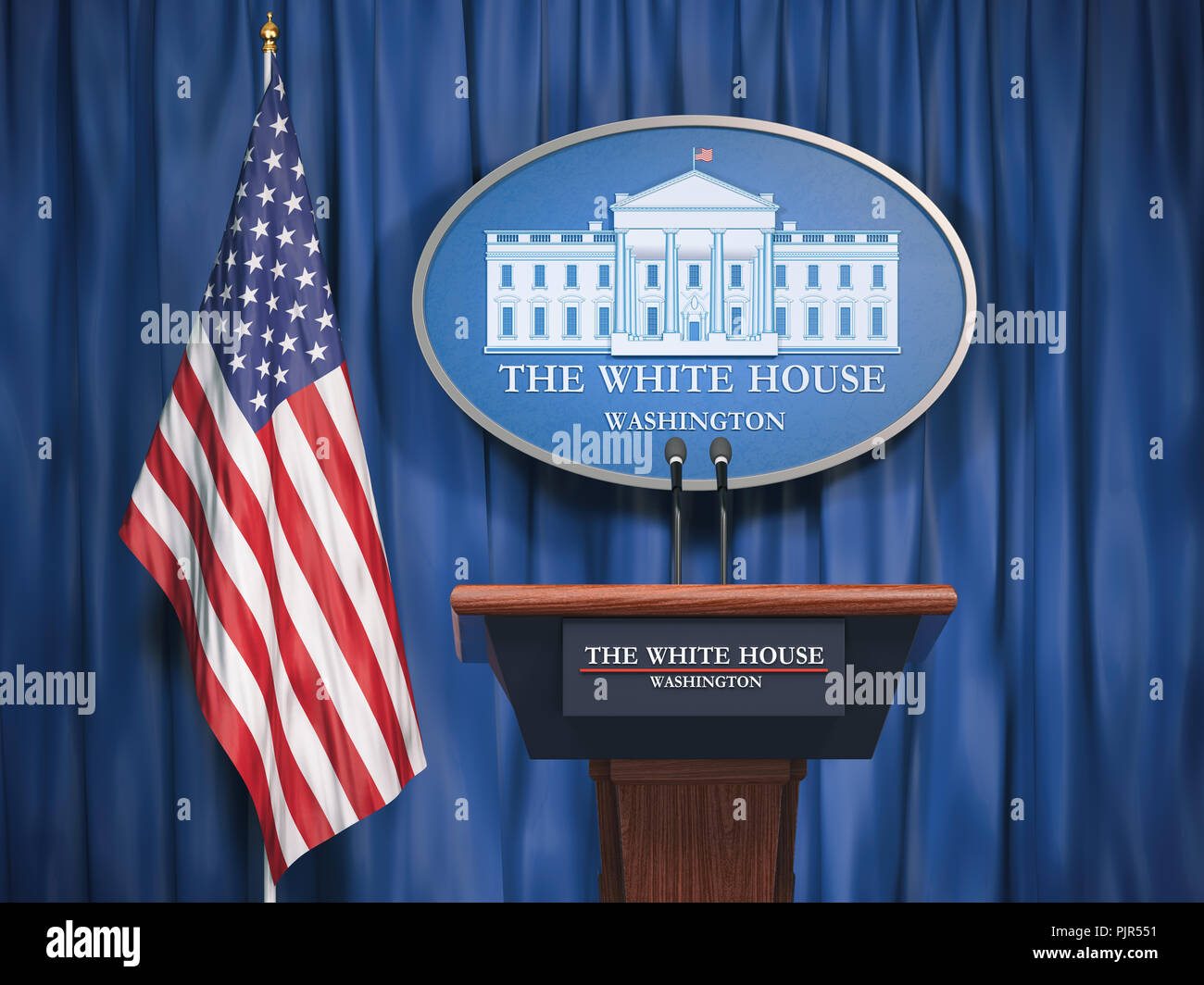 Politics of White House and President of USA United states concept ...