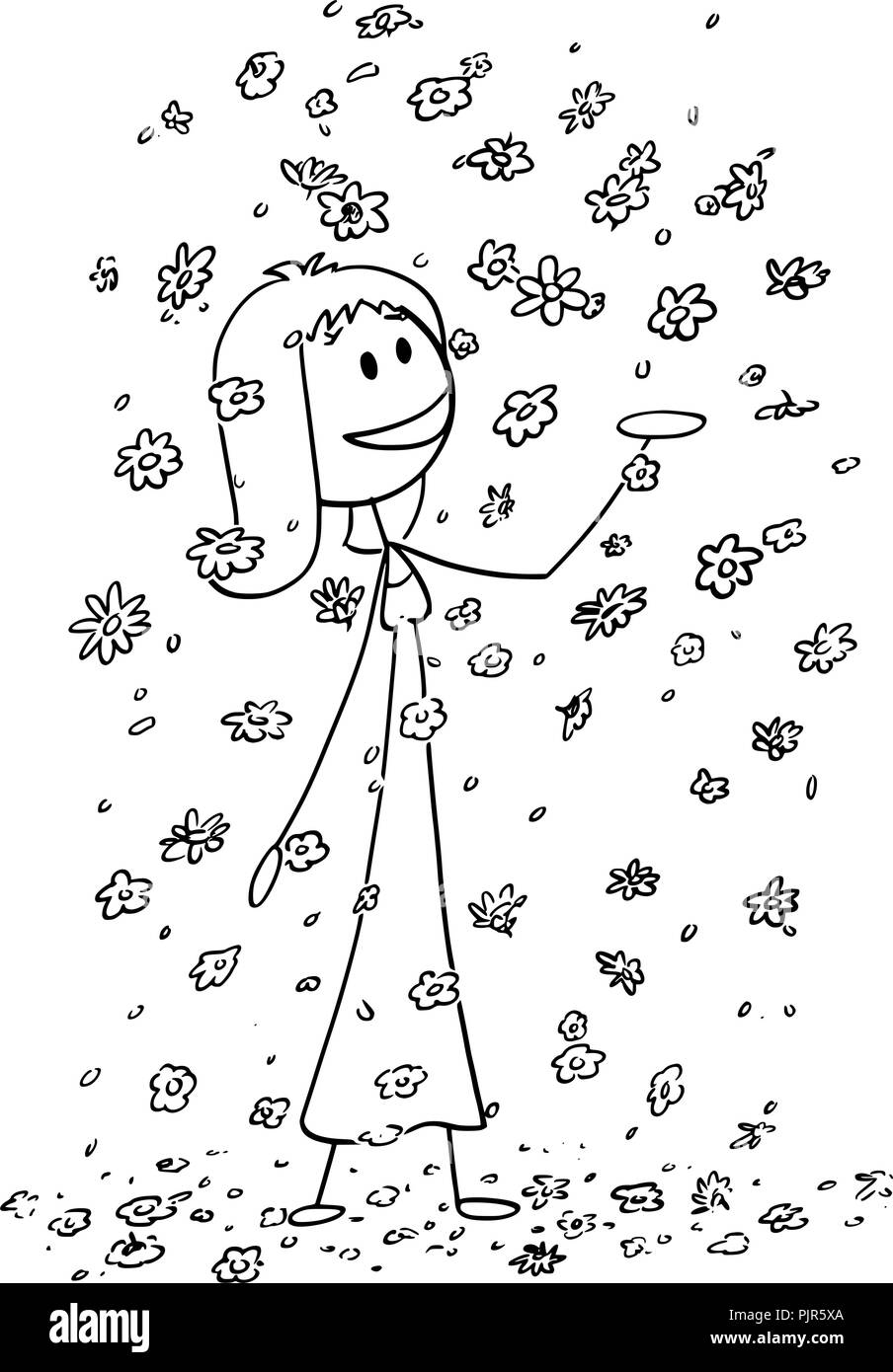 Happy woman nature smiling Stock Vector Images - Alamy