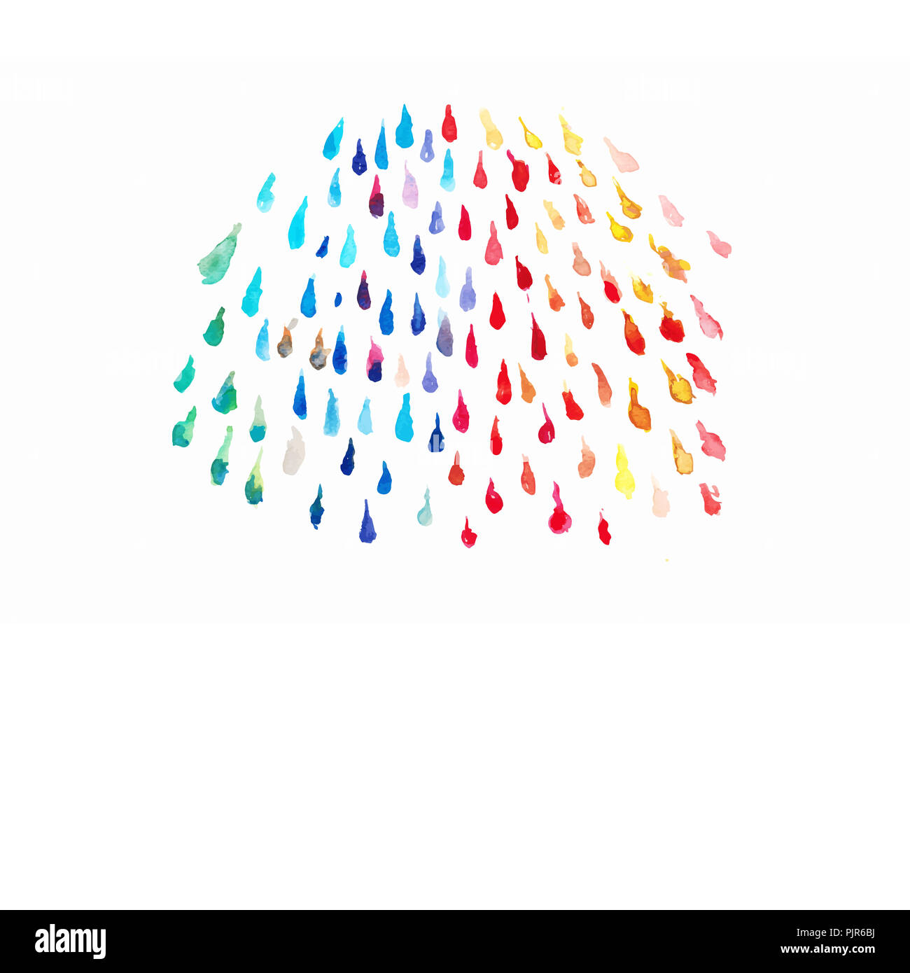 Watercolor seamless pattern with colorfull raindrops. Abstract modern ...