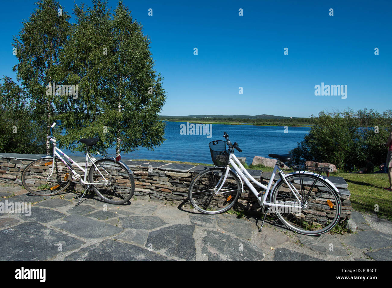 Bikes in Rovaniemi Scandinavia Finland Stock Photo - Alamy