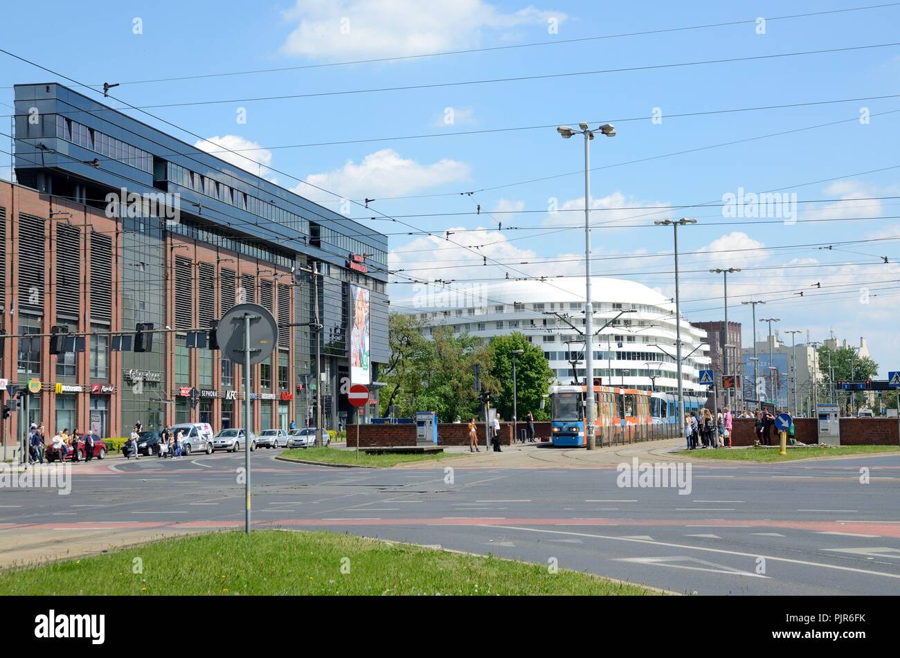 WROCLAW, POLAND - MAY 14, 2017. Wroclaw city with modern and classic ...