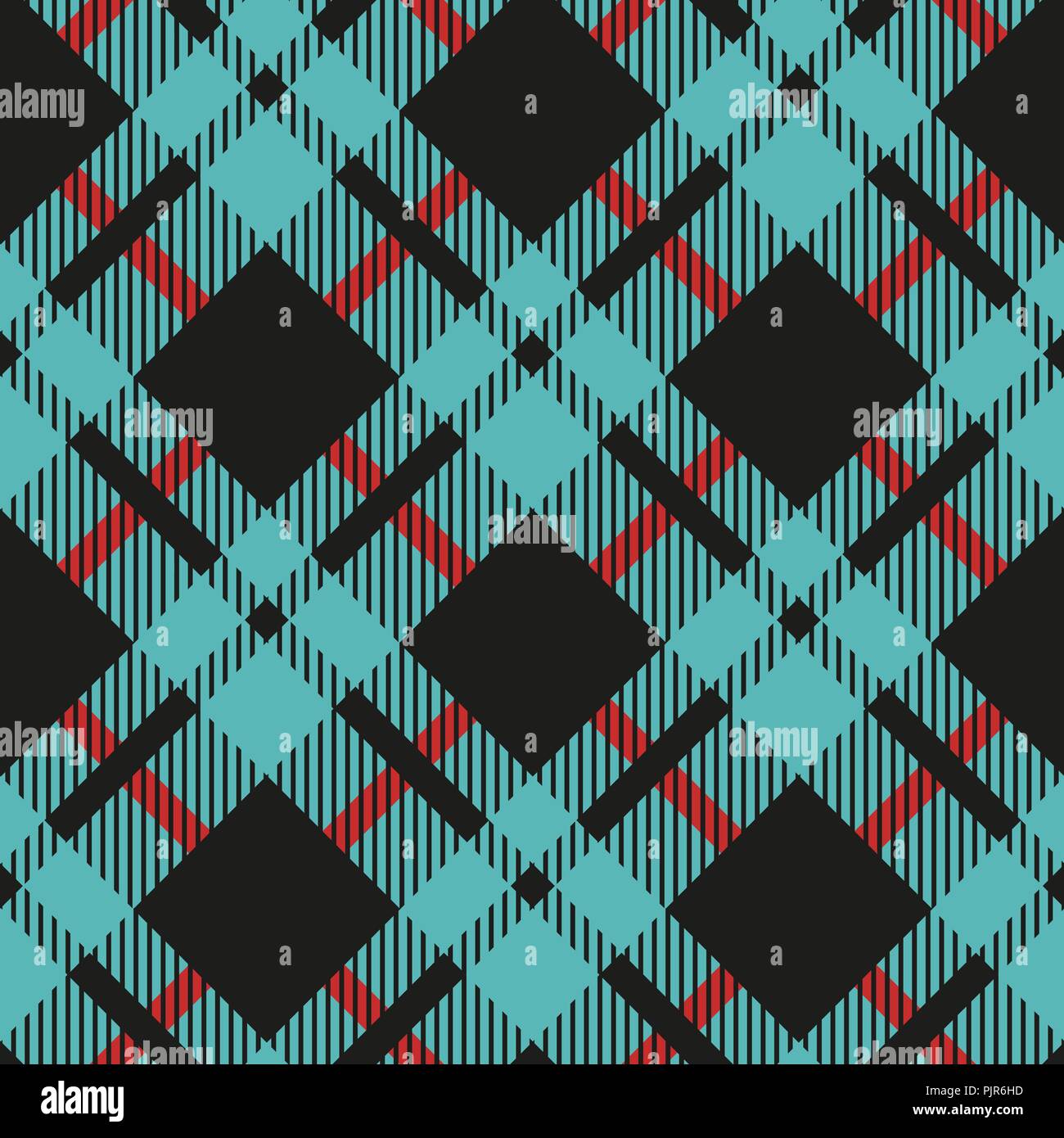 Light Blue and Black Buffalo Check Plaid Seamless Pattern - Classic ...