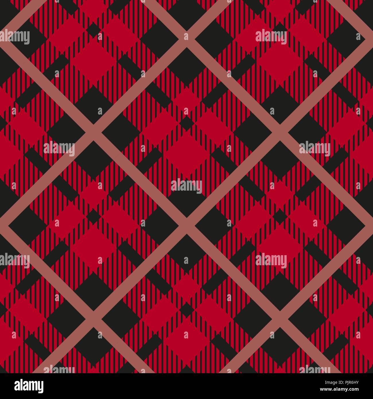 Menzies tartan black red kilt diagonal fabric texture background ...