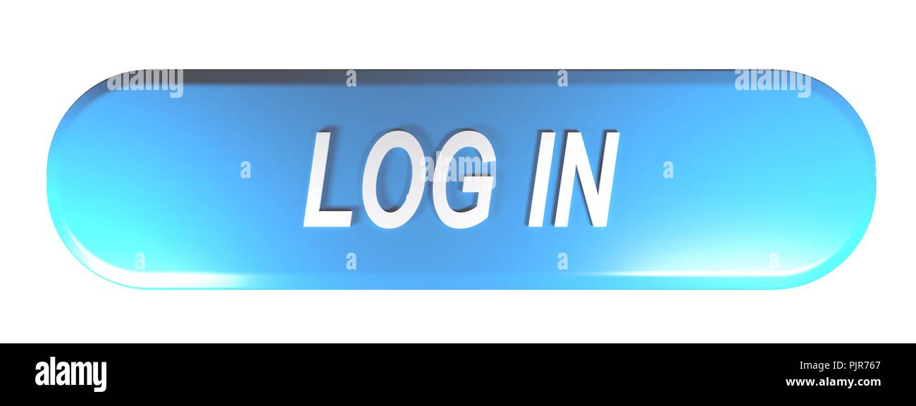Blue rounded rectangle push button to LOG IN - 3D rendering Stock Photo ...