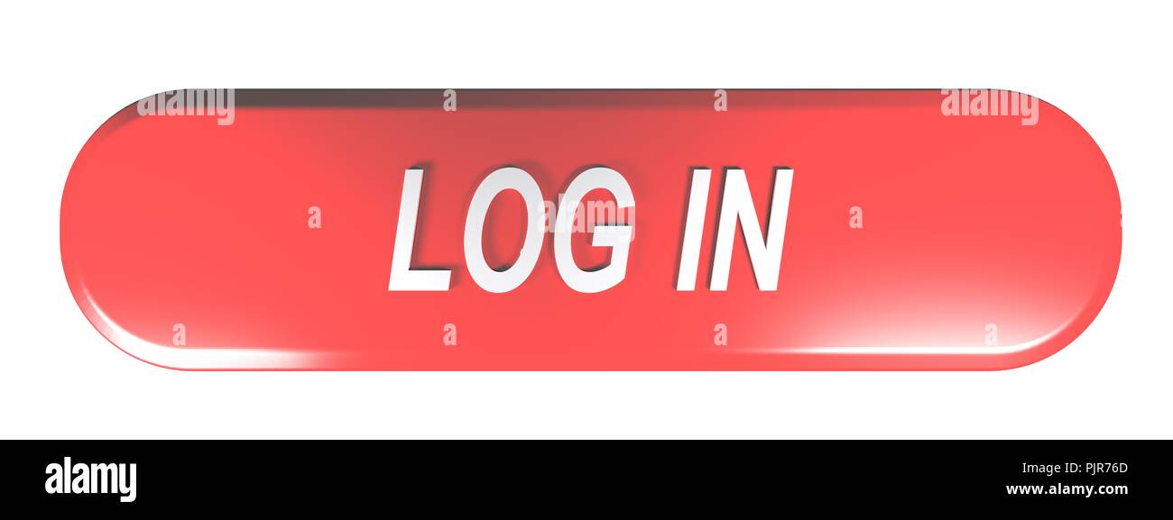 Red rounded rectangle push button to LOG IN - 3D rendering Stock Photo ...