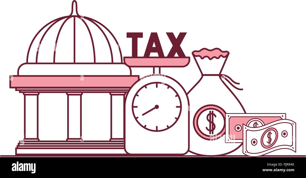 scale with taxes and set icons Stock Vector Image & Art - Alamy