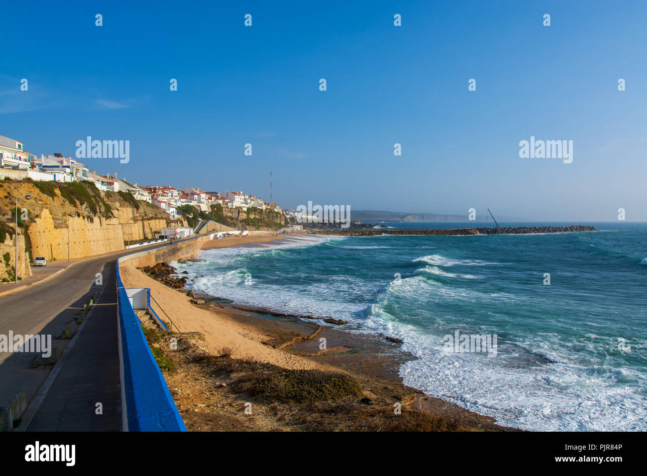 Ericeira, Portugal. 30 of August 2018. View of Ericeira village North ...
