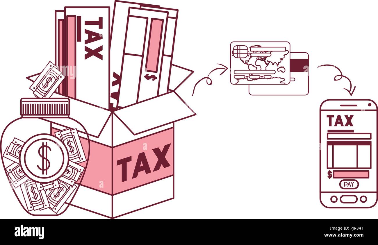 box carton taxes with set icons Stock Vector Image & Art - Alamy