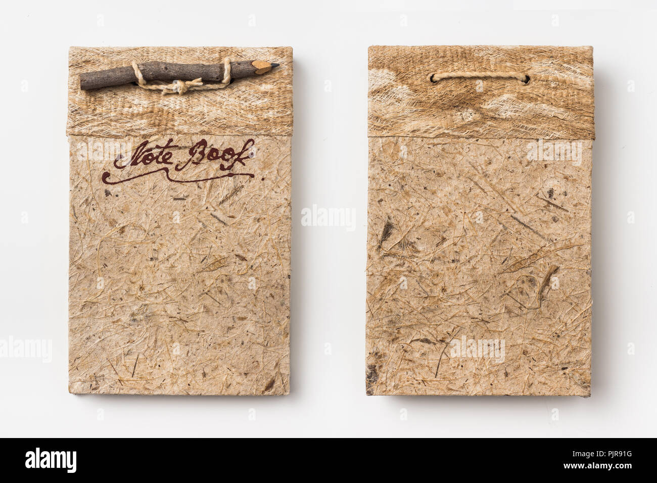 Business concept - Top view of old vintage handmade notebook isolated ...