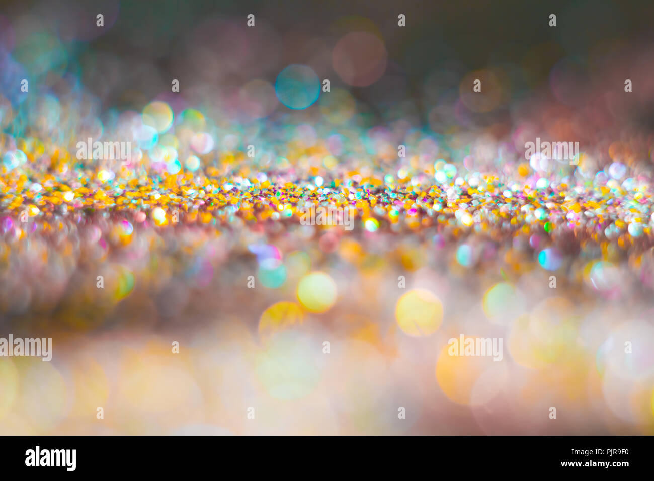 Abstraction colorful bokeh on a dark background. Defocused. Free space ...