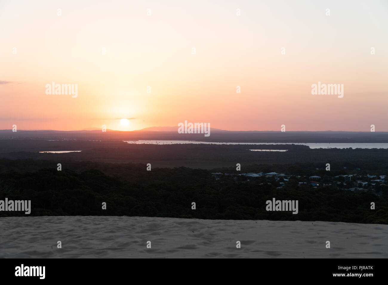Sunset at the horizon on the left side of the picture Stock Photo - Alamy