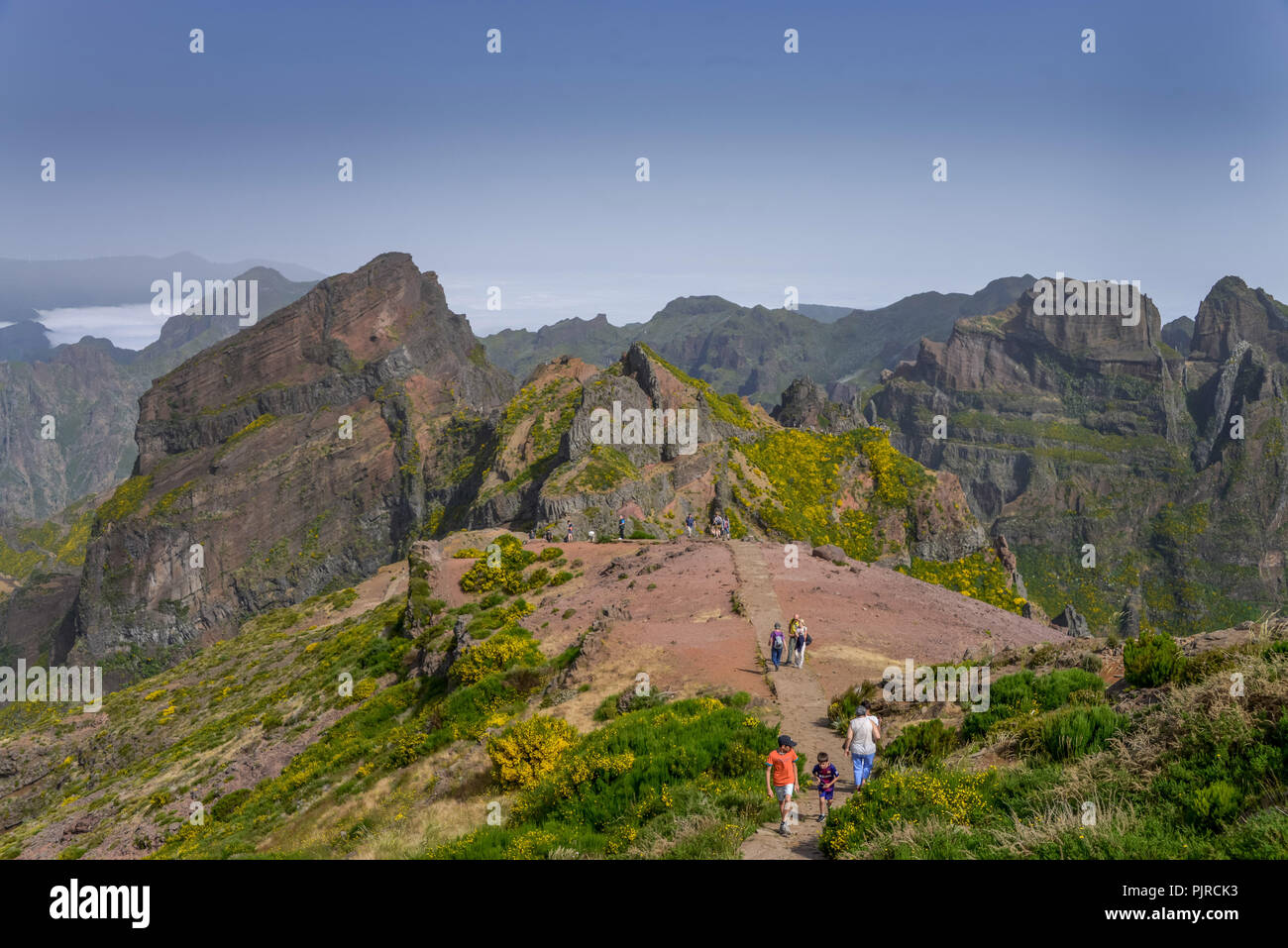 Footpath PR1 of the Pico Th Arieiro to the Pico Ruivo, Madeira ...