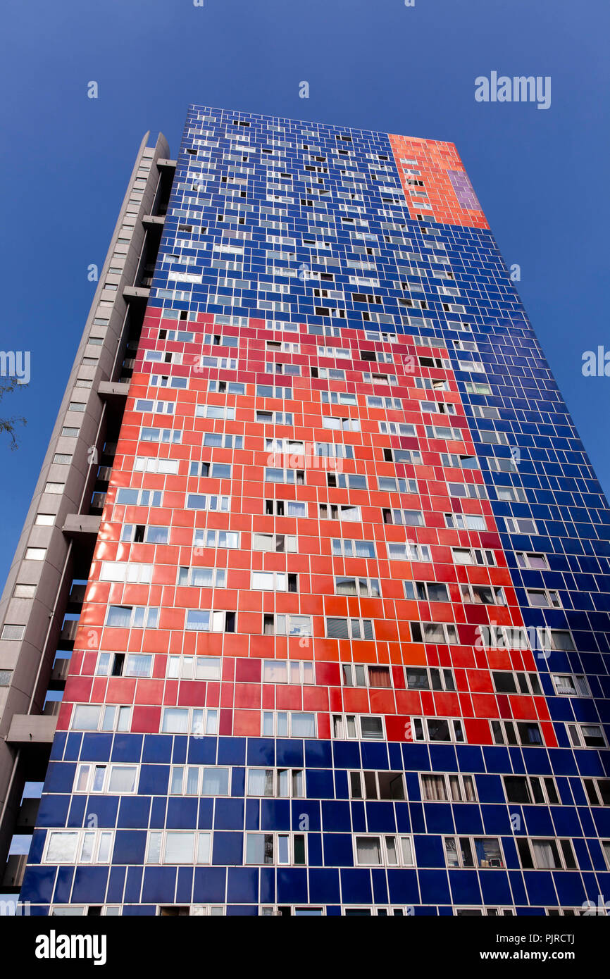 Germany, Cologne, the Herkules skyscraper in the district Ehrenfeld ...