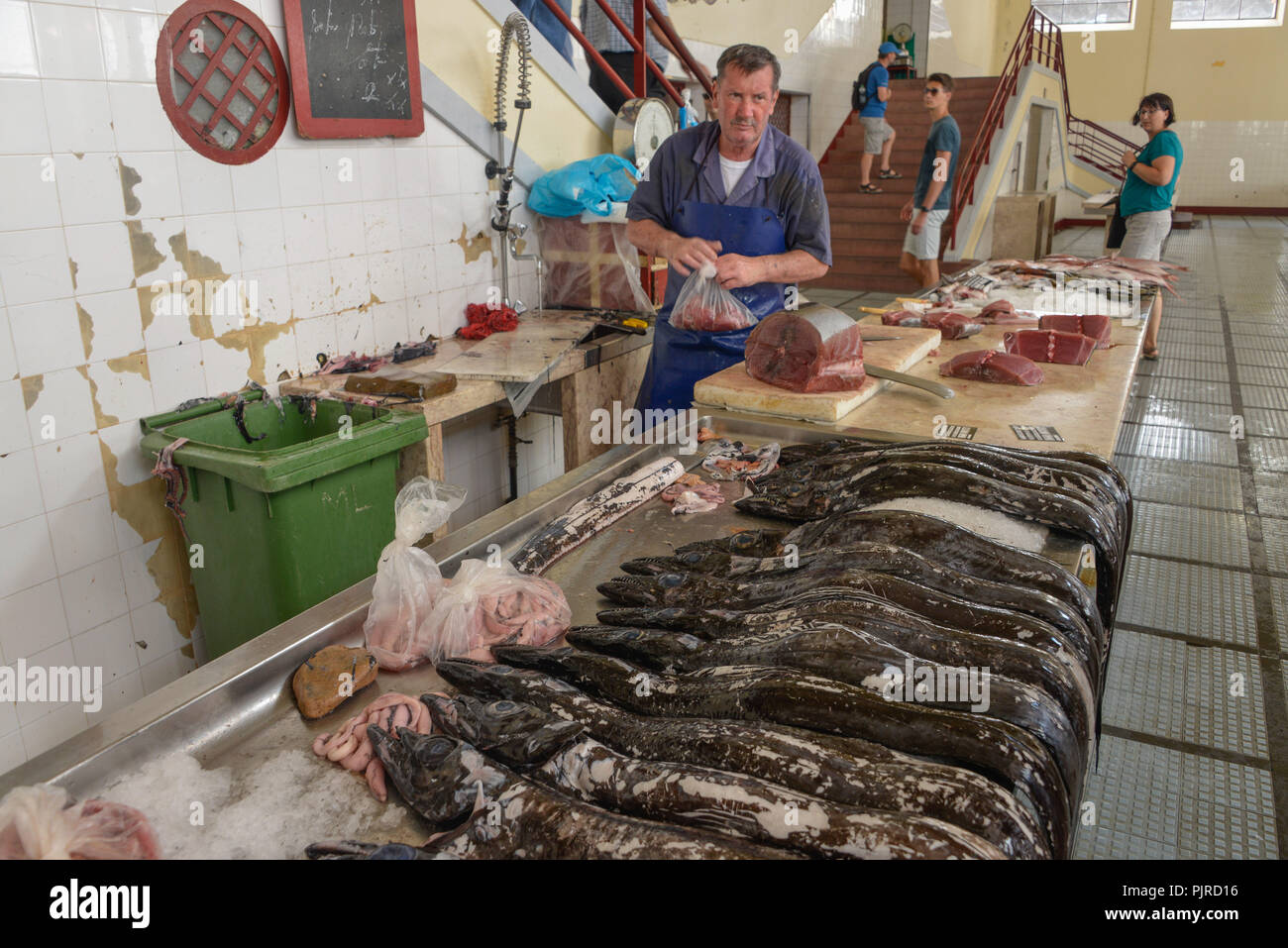 Fish hall, covered market Mercado dos Lavradores, Funchal, Madeira ...
