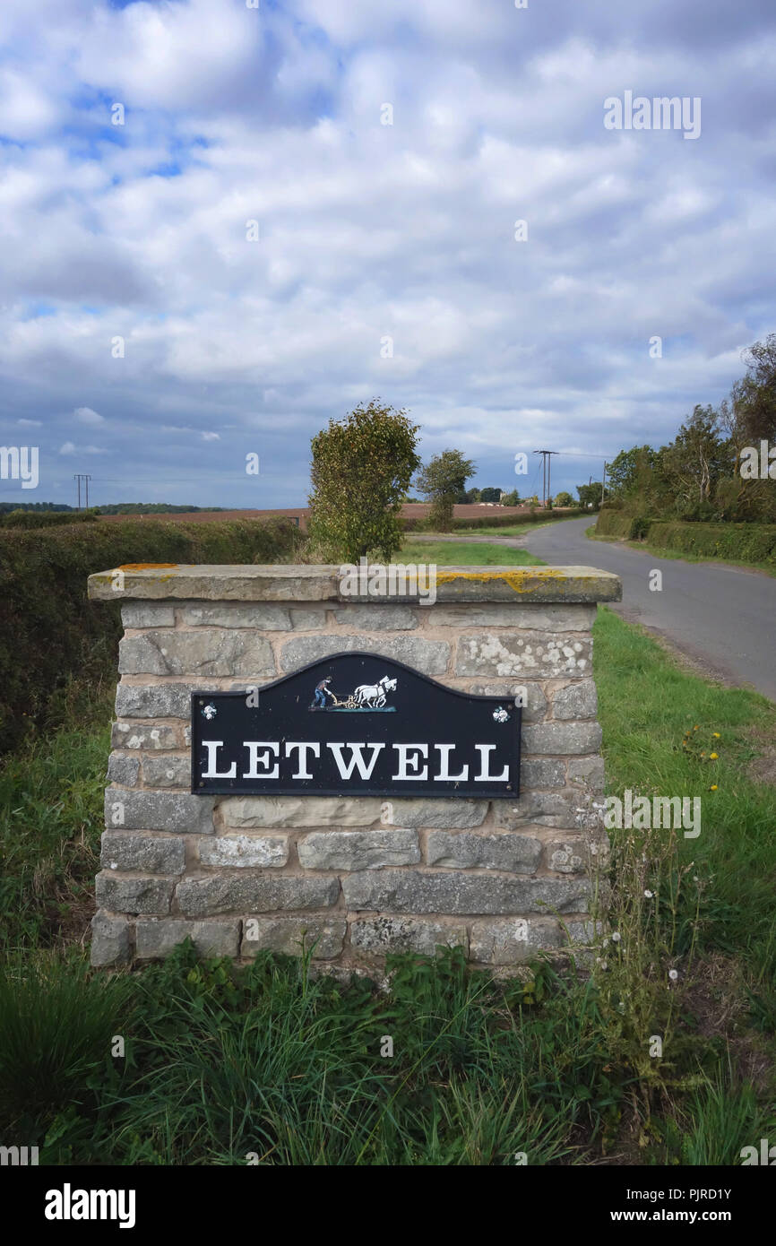 Letwell village sign hi-res stock photography and images - Alamy