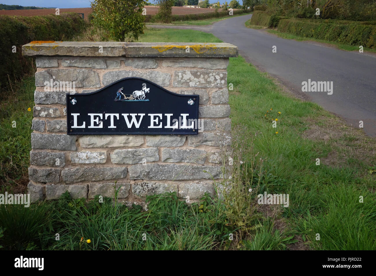 Letwell village sign hi-res stock photography and images - Alamy
