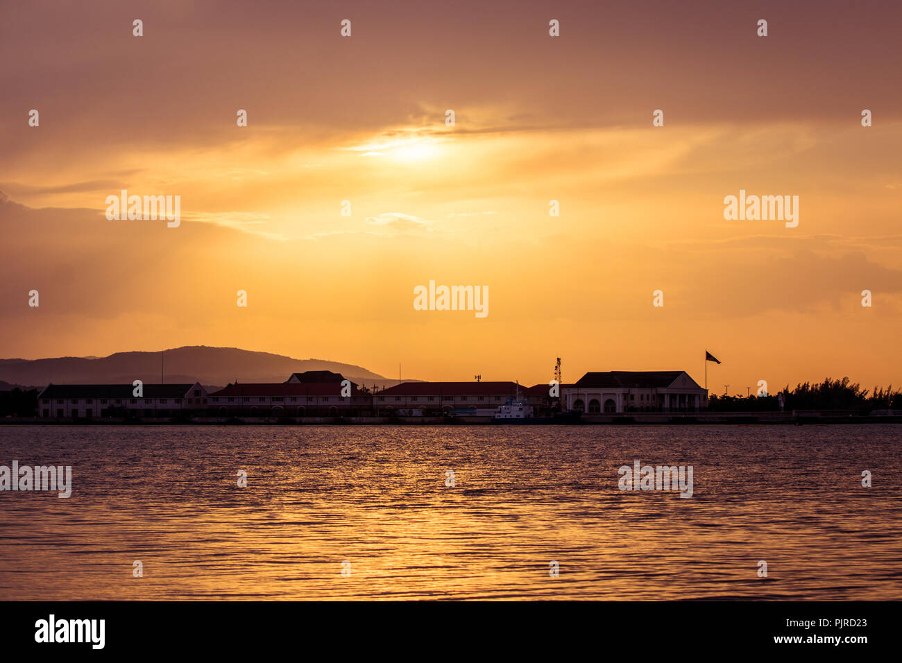 Sunset in Jamaica Montego Bay Falmouth Jamaica Oyster Bay Orange Sky ...