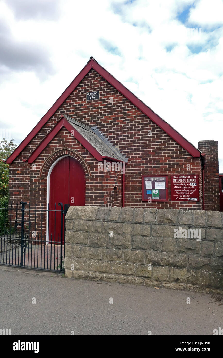 Woodsetts Methodist Church Hall frontage, in South Yorkshire, England ...
