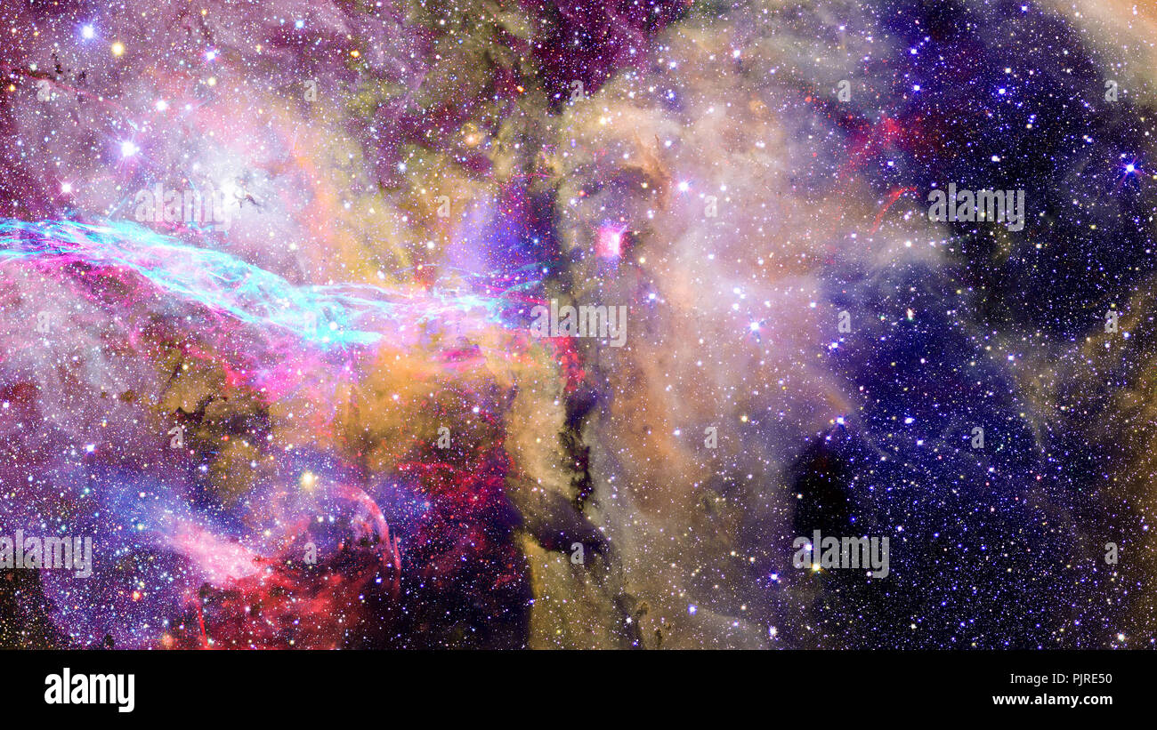 Nebula and galaxies in dark space. Elements of this image furnished by ...