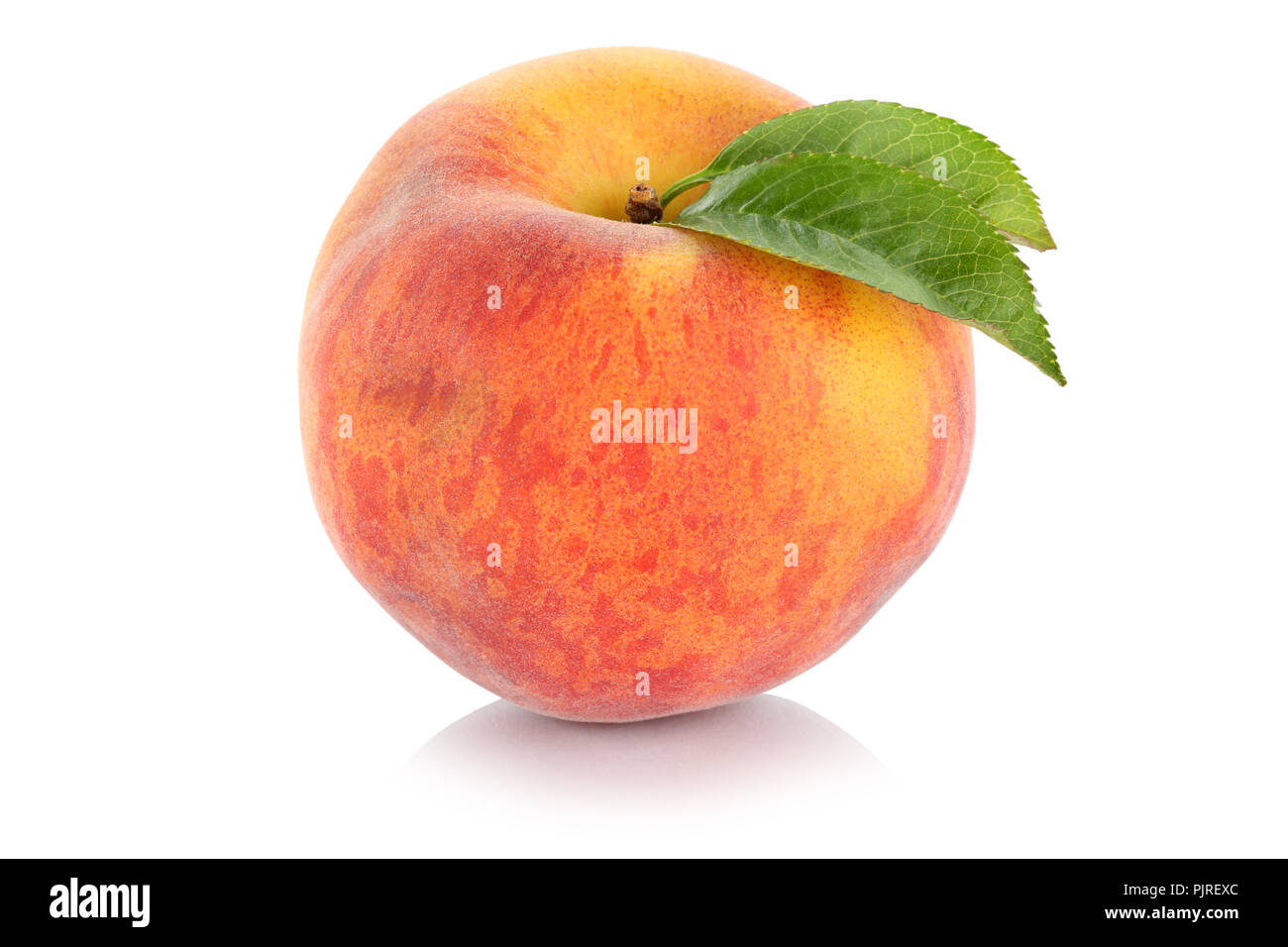 Peach fresh fruit isolated on a white background Stock Photo - Alamy