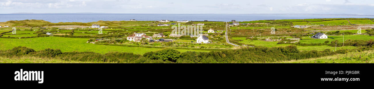 Panorama of Farms in Fanore village, Clare, Ireland Stock Photo - Alamy