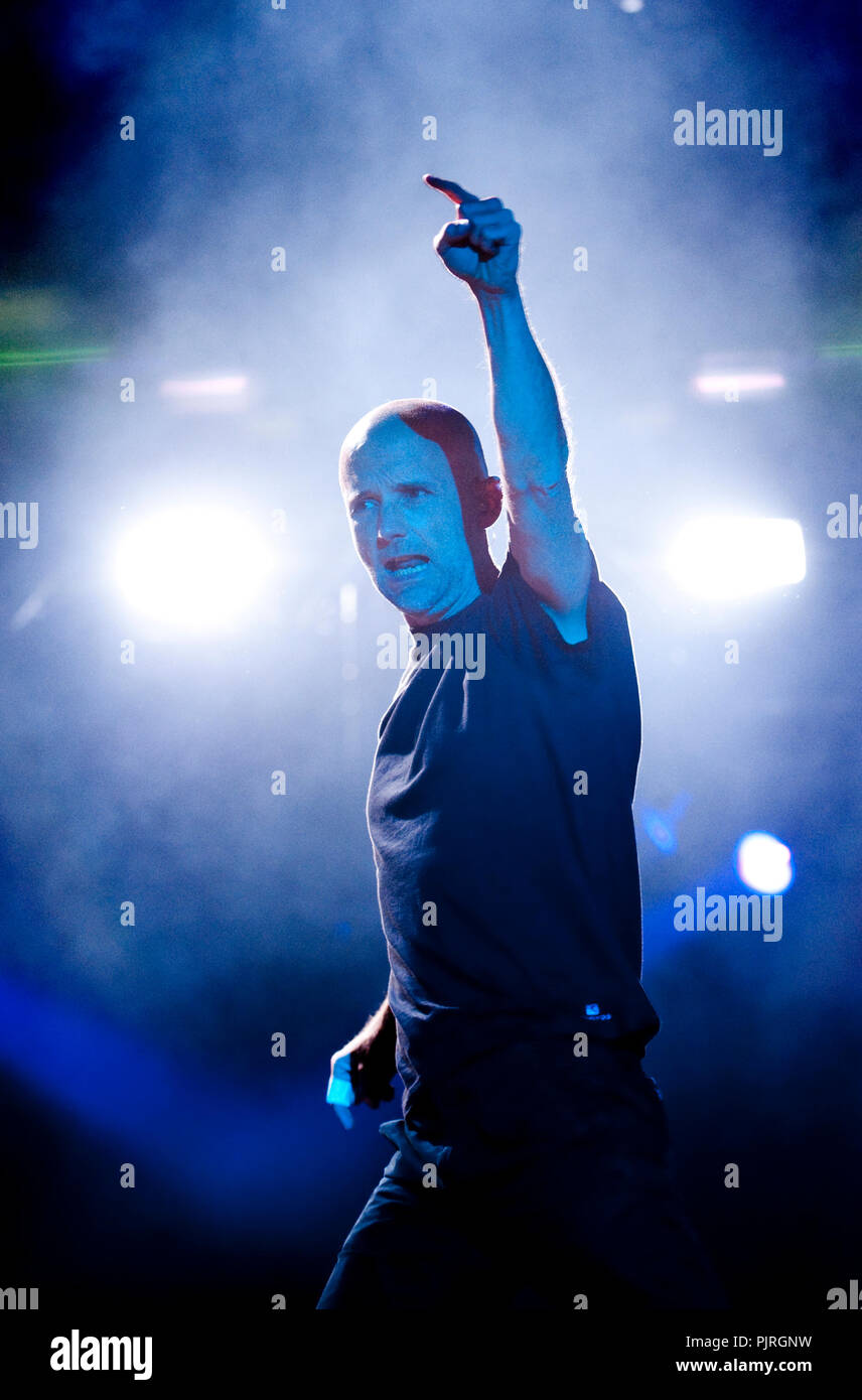 American artist Moby in concert at the third day of the Suikerrock ...