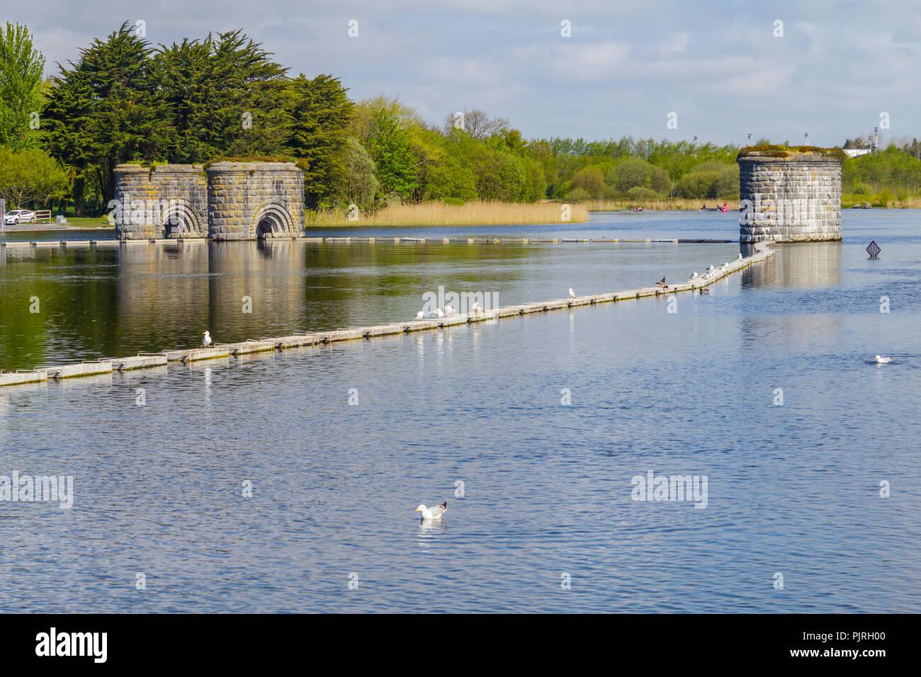 Old dam in Corrib river, Galway, Ireland Stock Photo - Alamy