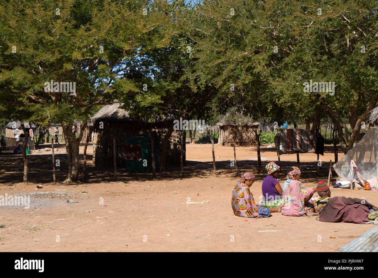life in a san village in namibia, africa Stock Photo - Alamy