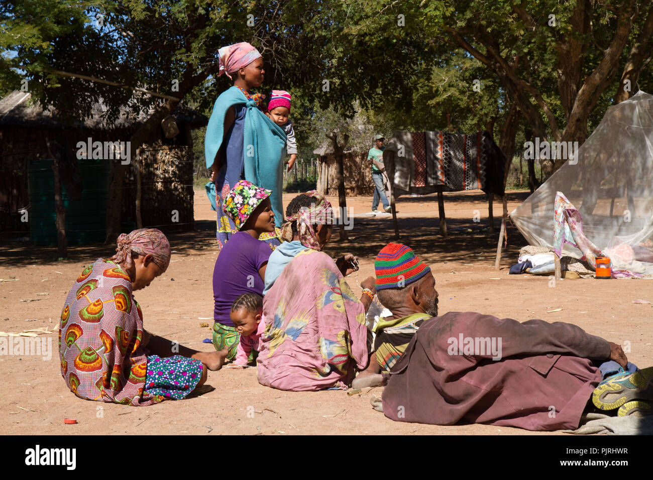 life in a san village in namibia, africa Stock Photo - Alamy