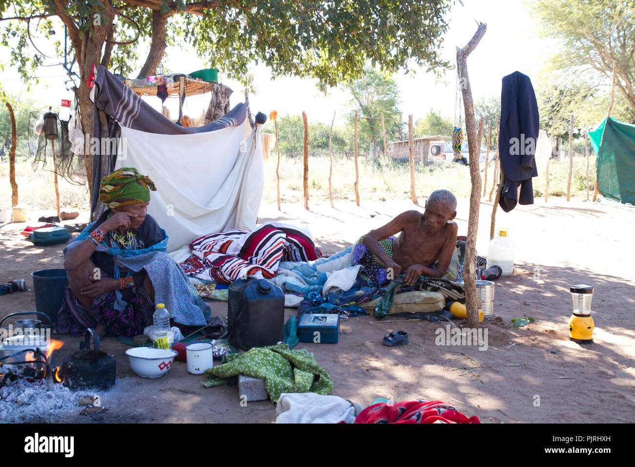 life in a san village in namibia, africa Stock Photo - Alamy