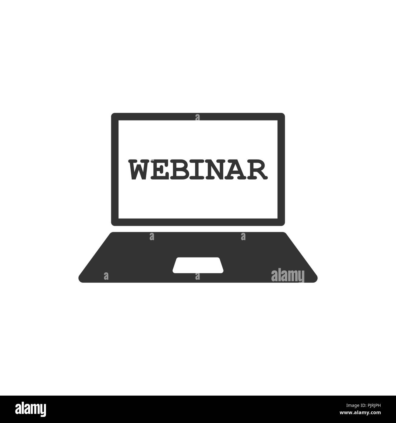 Online training process icon in flat style. Webinar seminar vector ...