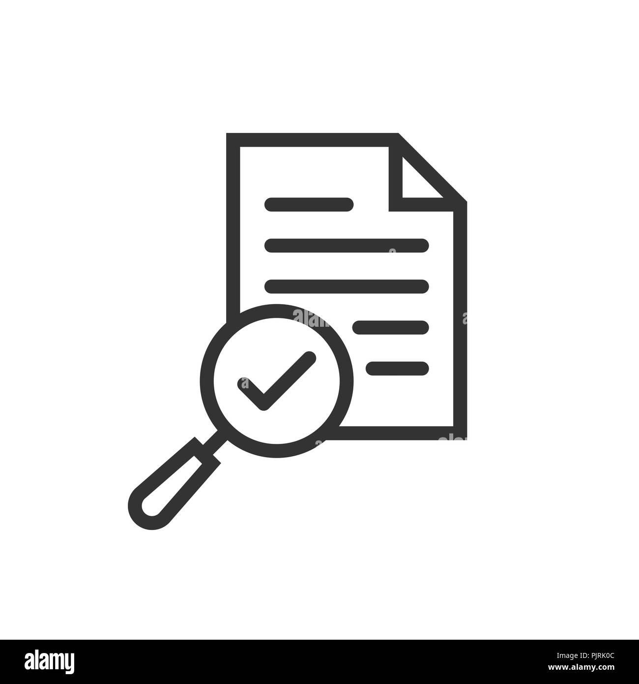 Scrutiny document plan icon in flat style. Review statement vector ...