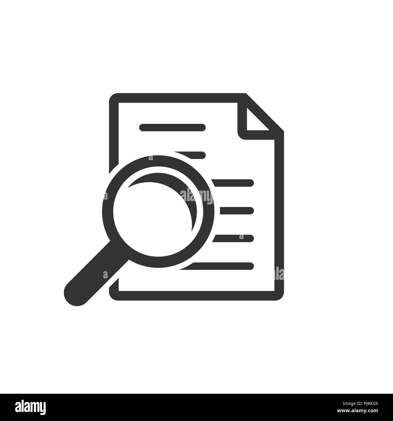 Scrutiny document plan icon in flat style. Review statement vector ...