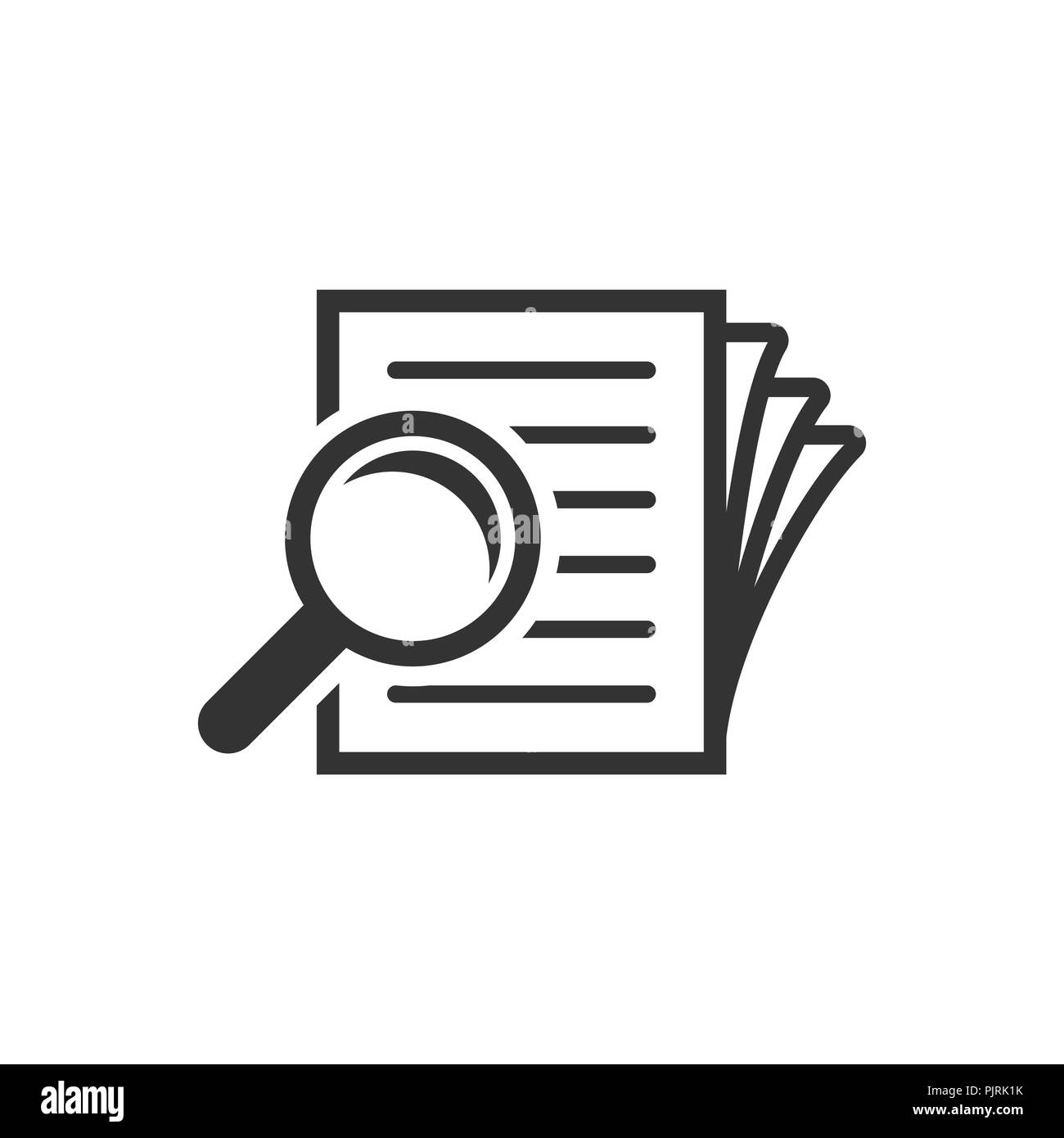 Scrutiny document plan icon in flat style. Review statement vector ...