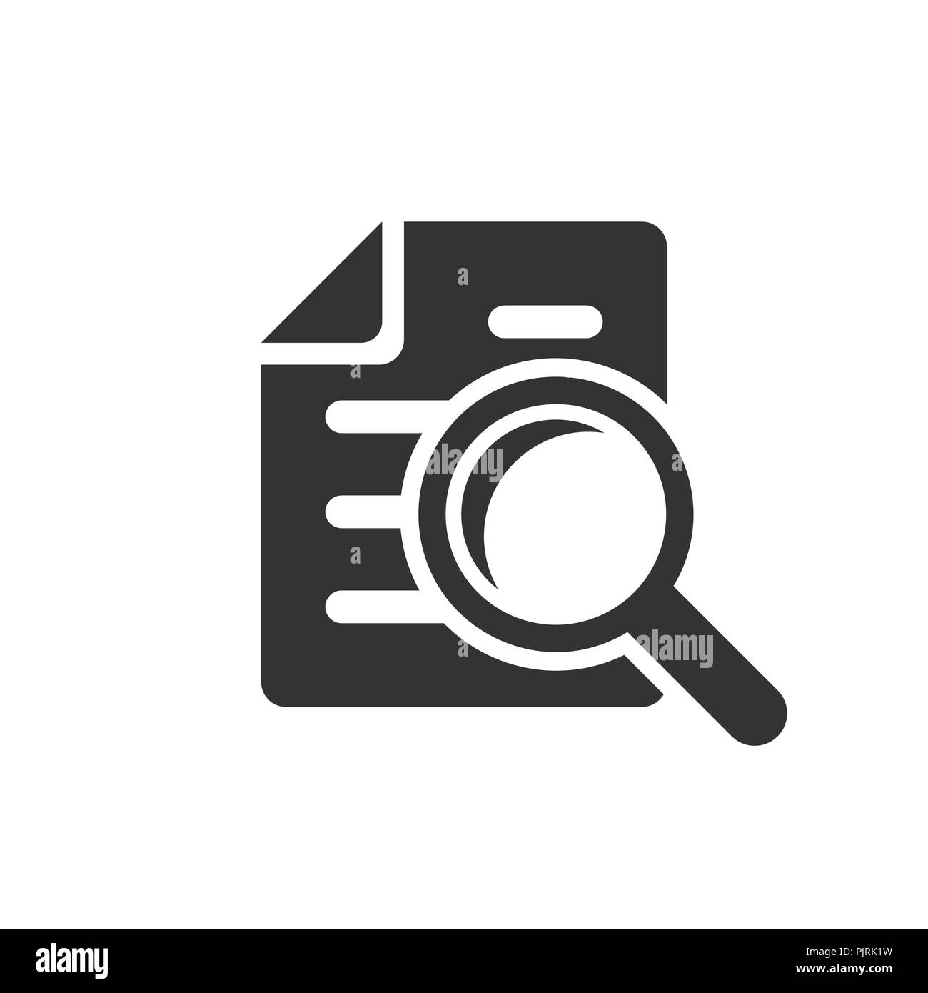 Scrutiny document plan icon in flat style. Review statement vector ...