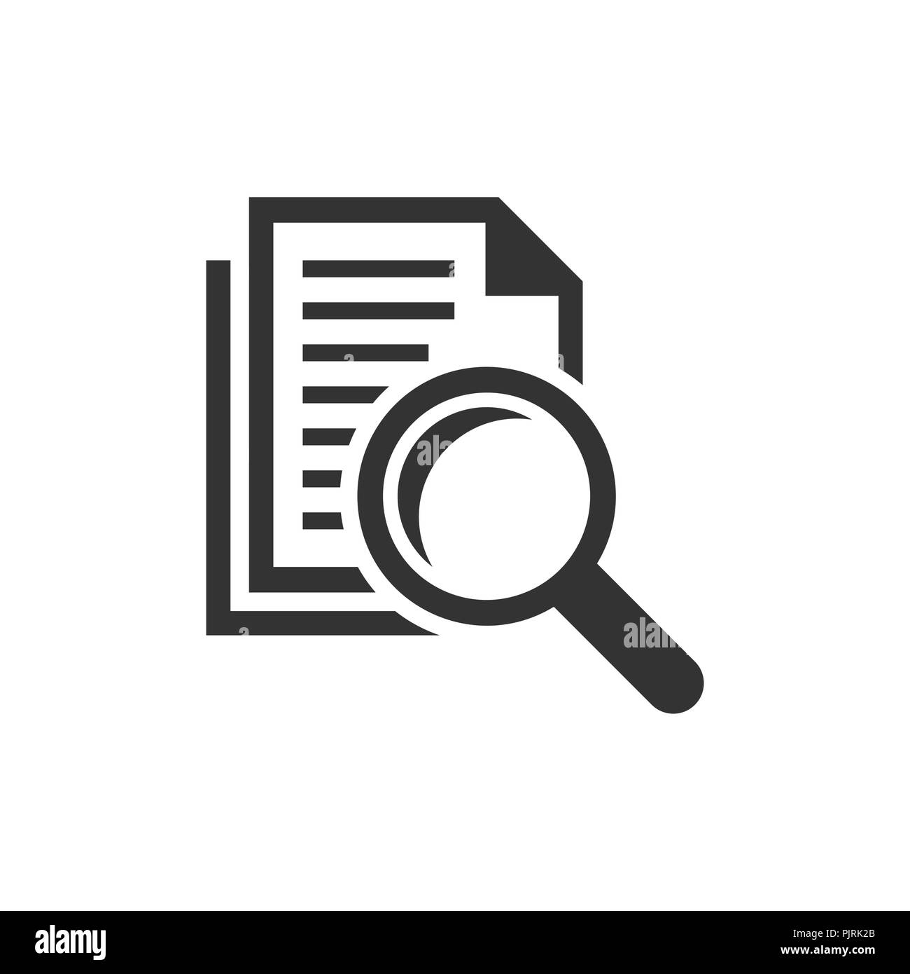 Scrutiny document plan icon in flat style. Review statement vector ...