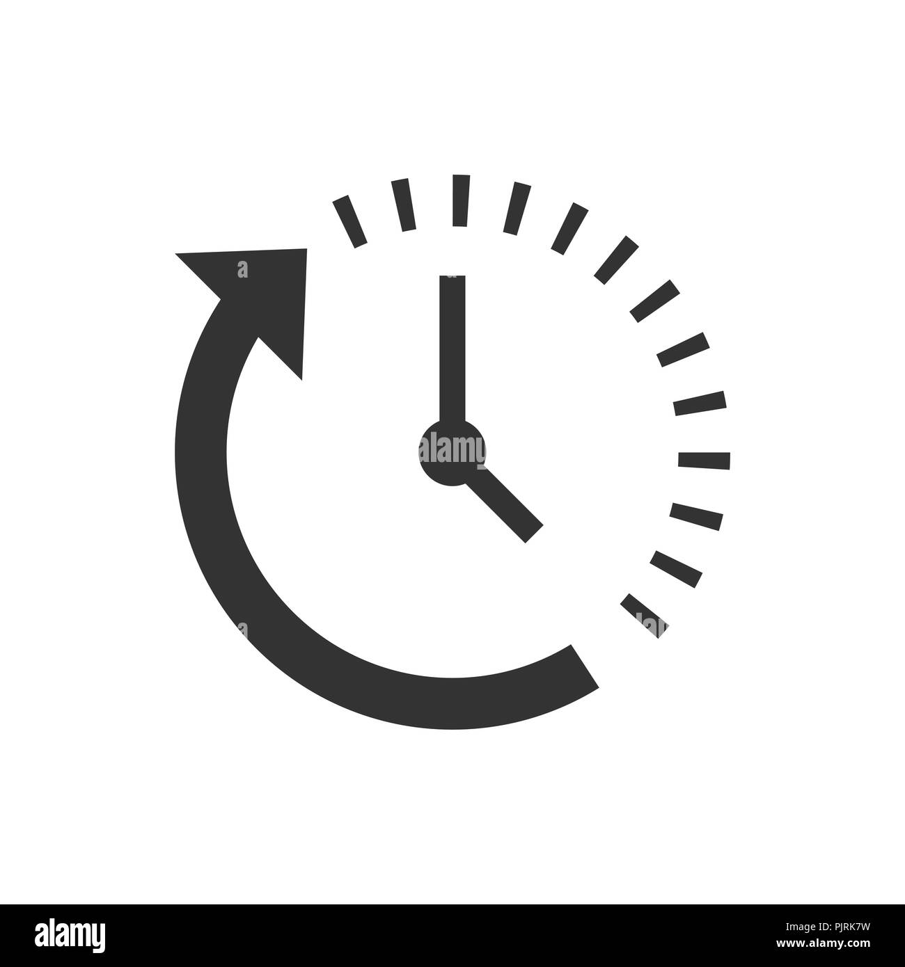 Clock countdown icon in flat style. Time chronometer vector ...