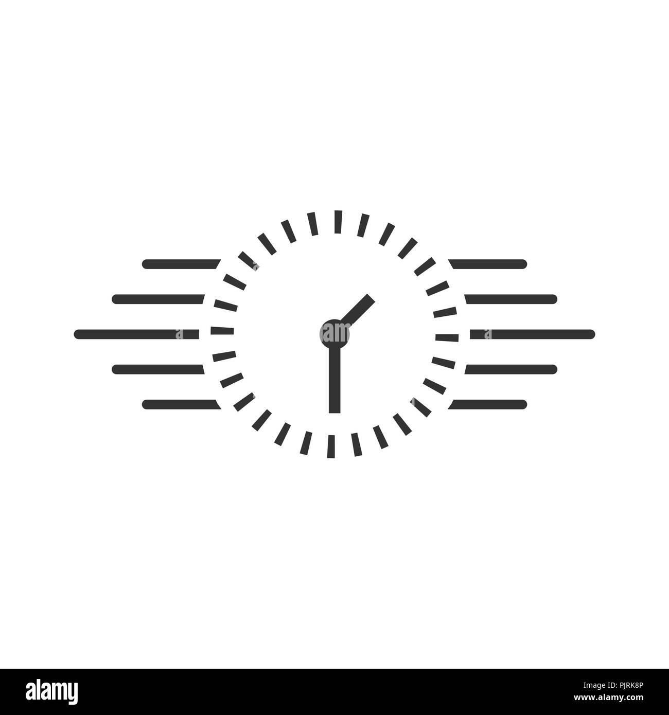 Clock countdown icon in flat style. Time chronometer vector ...