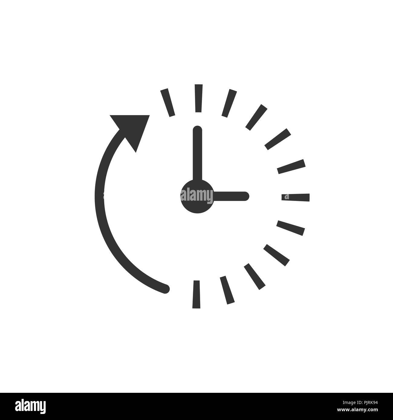 Clock countdown icon in flat style. Time chronometer vector ...