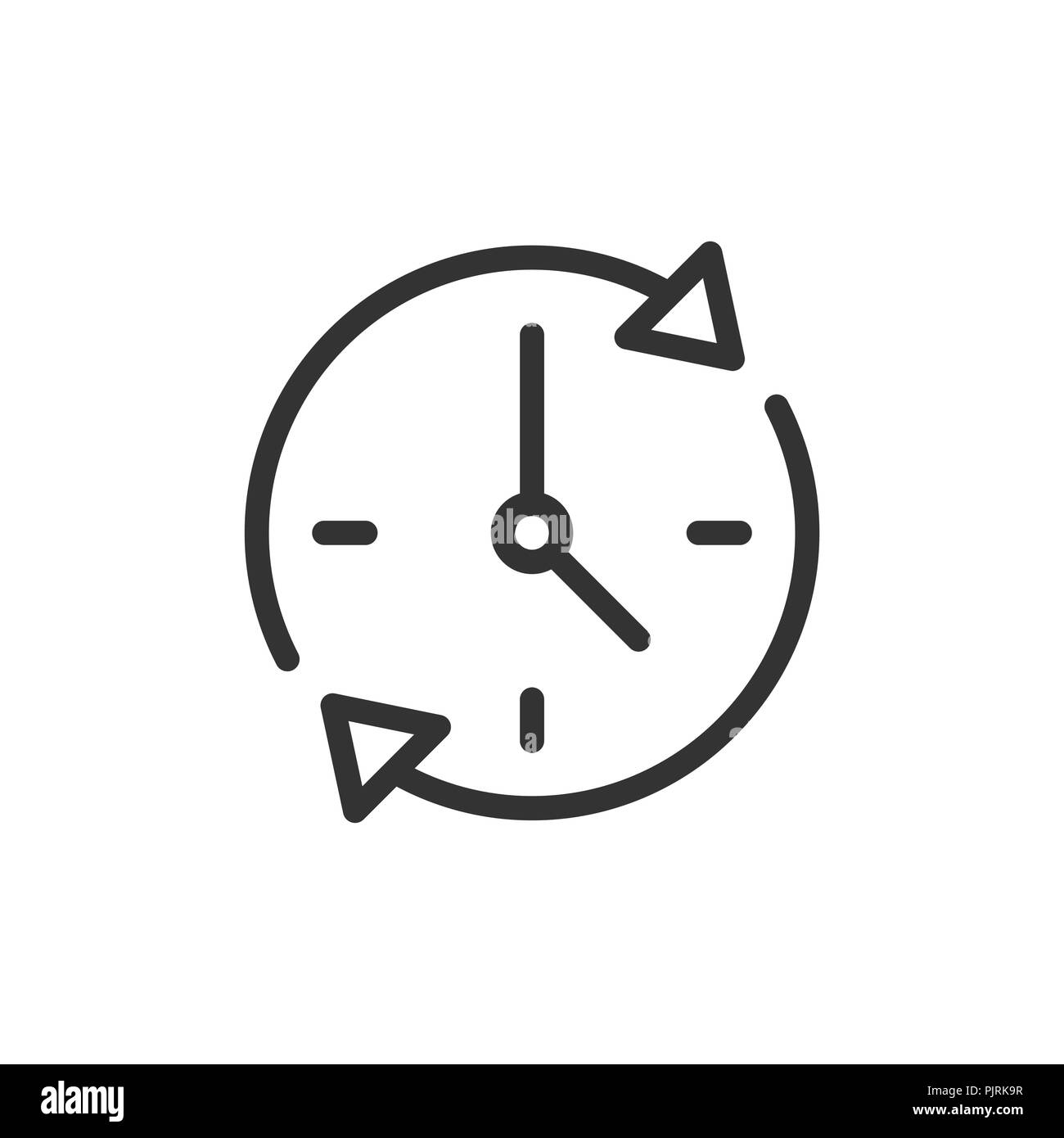 Clock countdown icon in flat style. Time chronometer vector ...