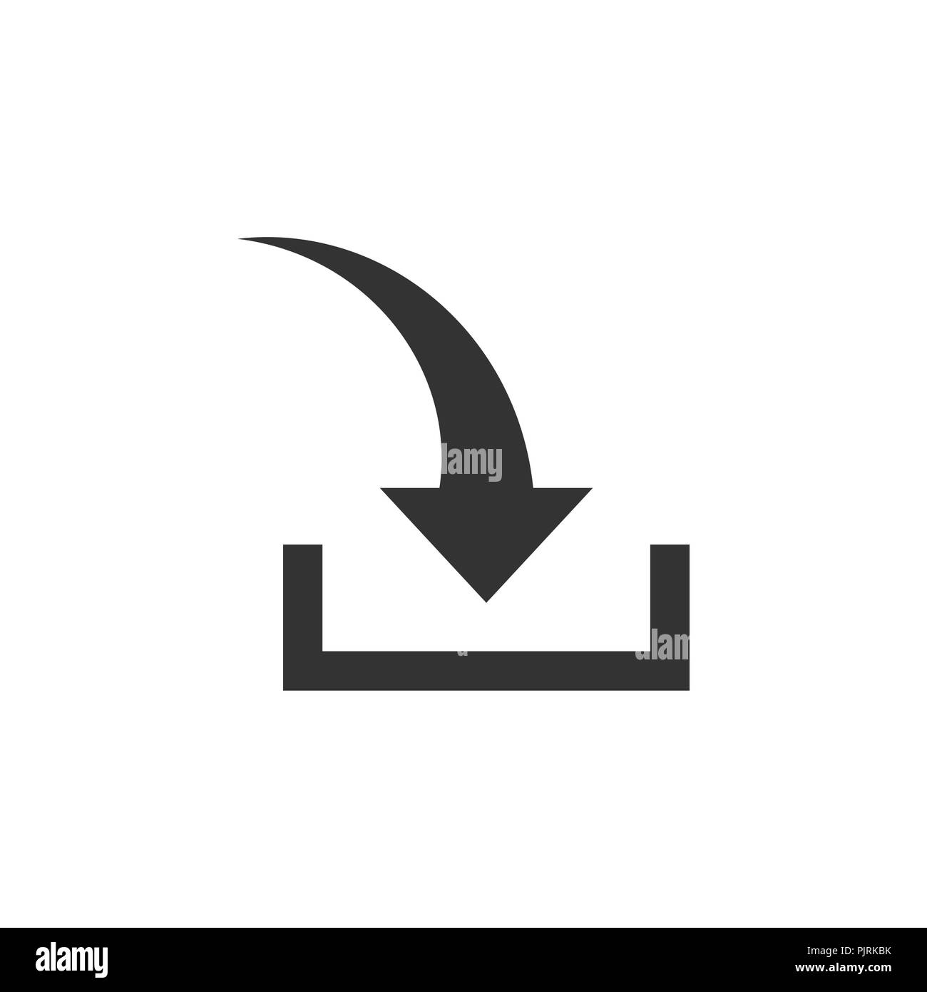Download file icon in flat style. Arrow down downloading vector ...