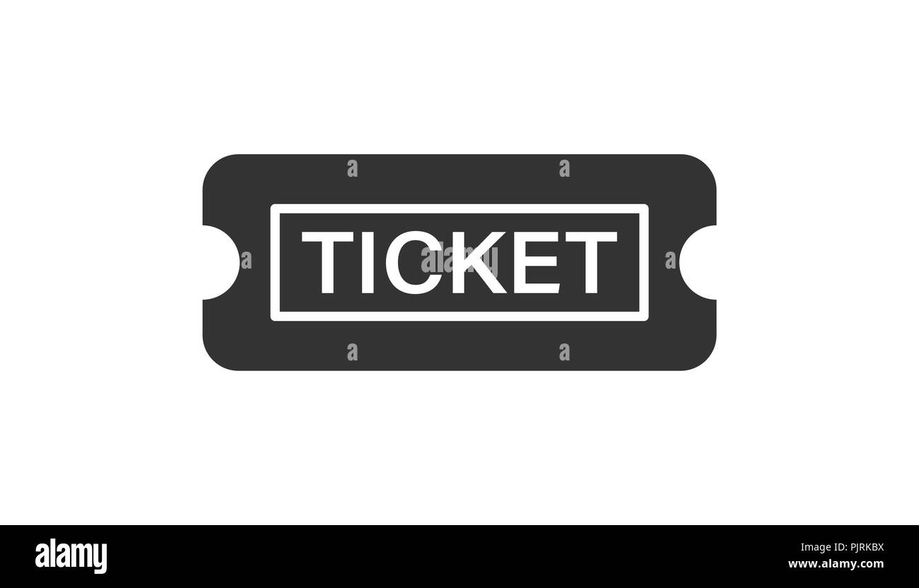 Cinema ticket icon in flat style. Admit one coupon entrance vector ...