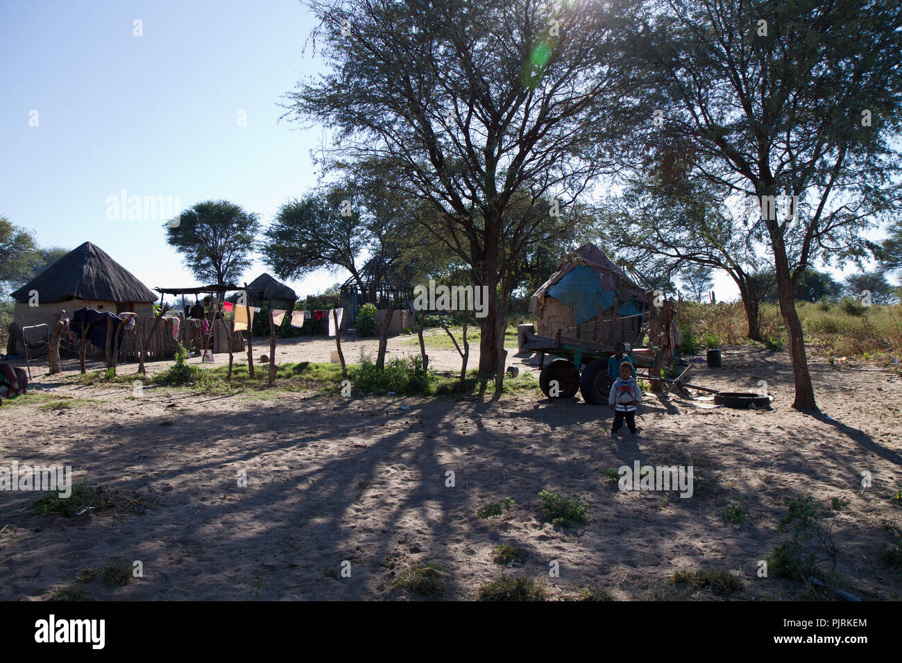 life in a san village in namibia, africa Stock Photo - Alamy
