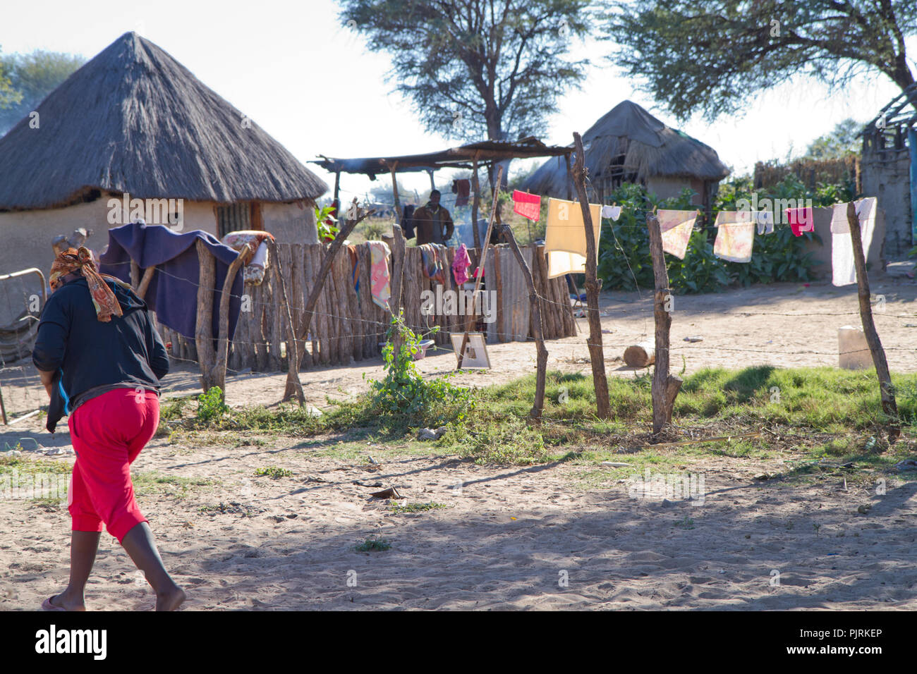 life in a san village in namibia, africa Stock Photo - Alamy